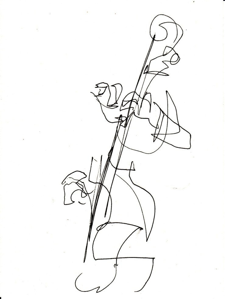 BASS drawings – JAZZ Drawings JAZZ Players von Martina Wald