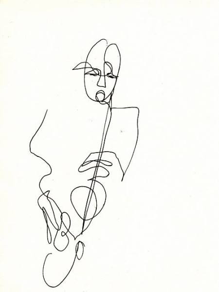 SAXOFON drawings – JAZZ Drawings JAZZ Players von Martina Wald