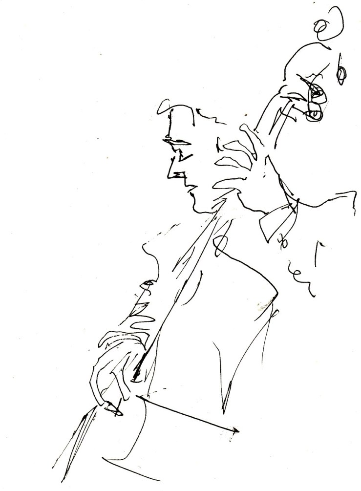 BASS drawings – JAZZ Drawings JAZZ Players von Martina Wald