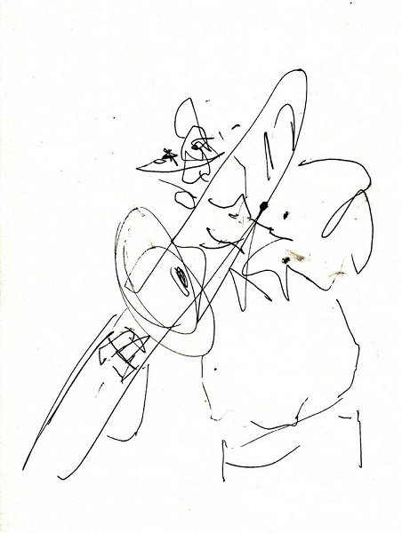 TROMBONE drawings – JAZZ Drawings JAZZ Players von Martina Wald